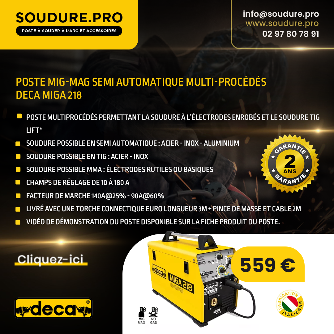 Poste à souder à l'arc MMA Inverter - MIG/MAG - TIG et accessoire